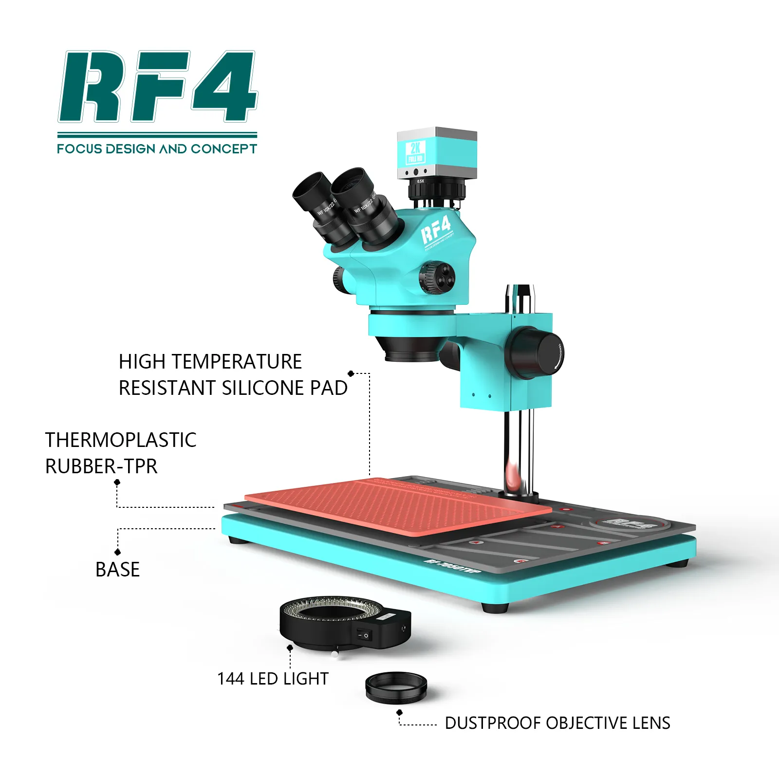 RF4 7-50X Continuous Focus, Microscope RF7050-PO4-2KC2...