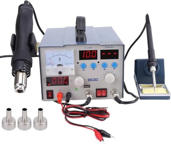 Soldering Station 863D 3-in-1 Soldering Station Electronic Desoldering ...