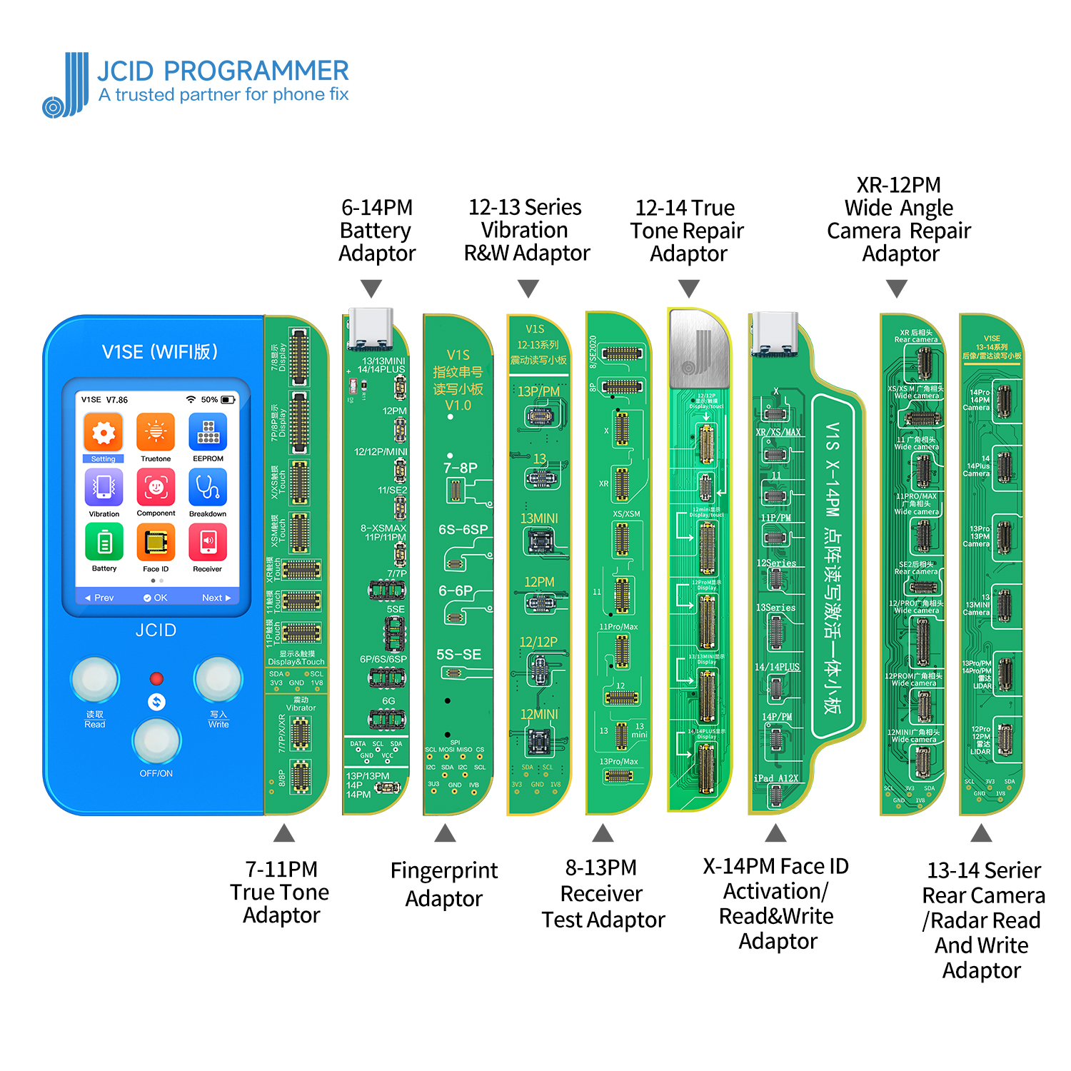 V1SE PROGRAMMER FOR TRUE TONE BATTERY FACE ID CAMERA REPAIR – JCID