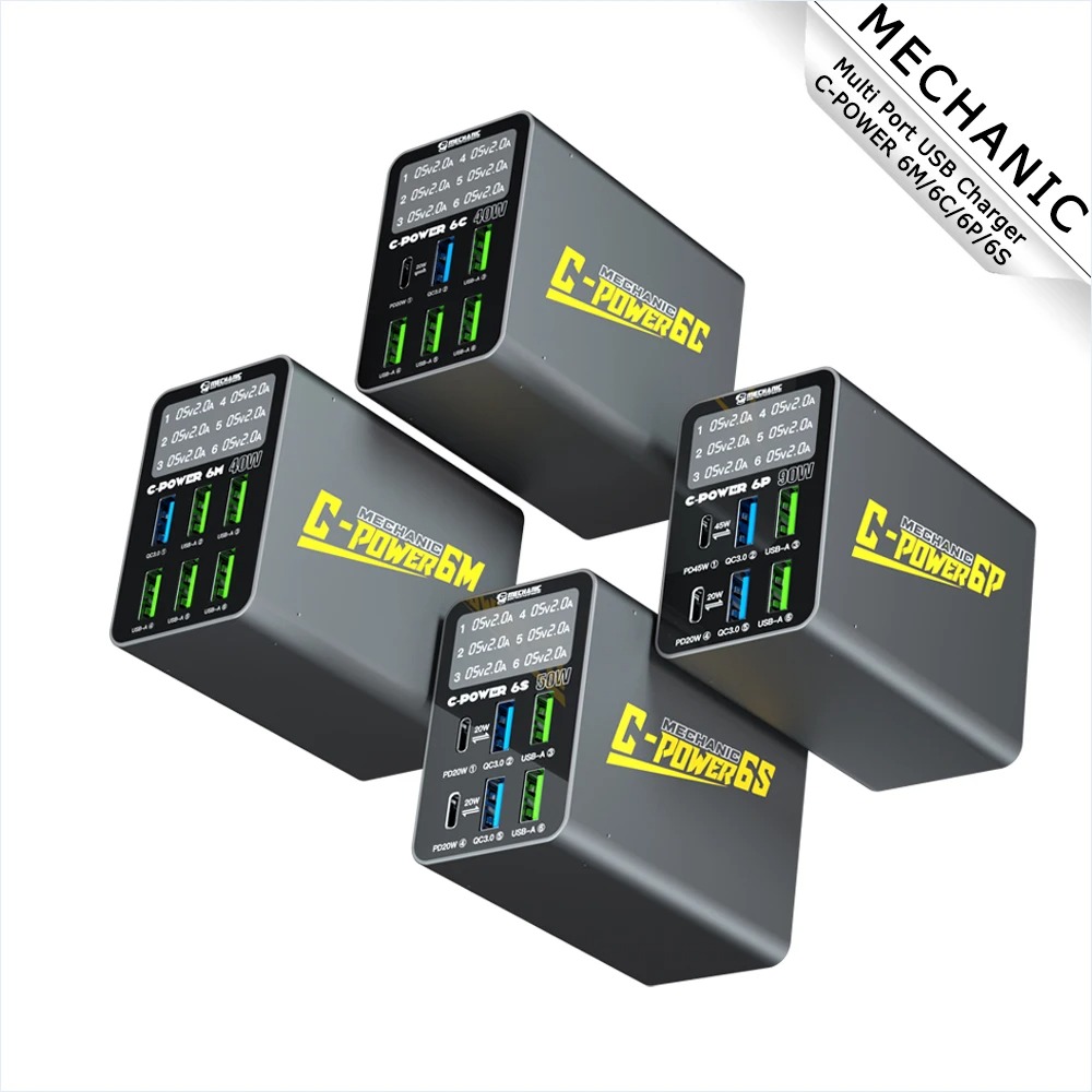 MECHANIC C-POWER USB Charger 6M/6C/6P/6S Multi Port Fast Charging ...